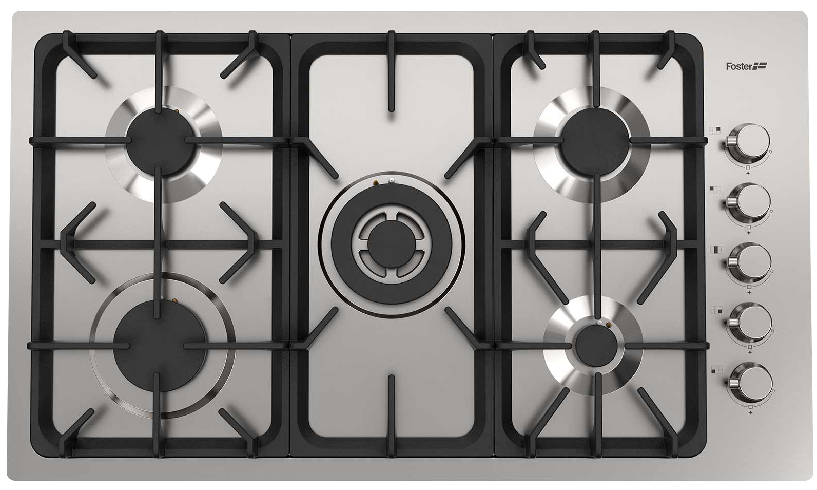 Foster 5-Burner Gas Cooktop, AISI 304 Steel, Flush Mount – 7245962
