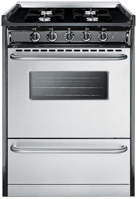SUMMIT 24" Gas Range, 4 Sealed Burners, High Output – TNM6107BRW